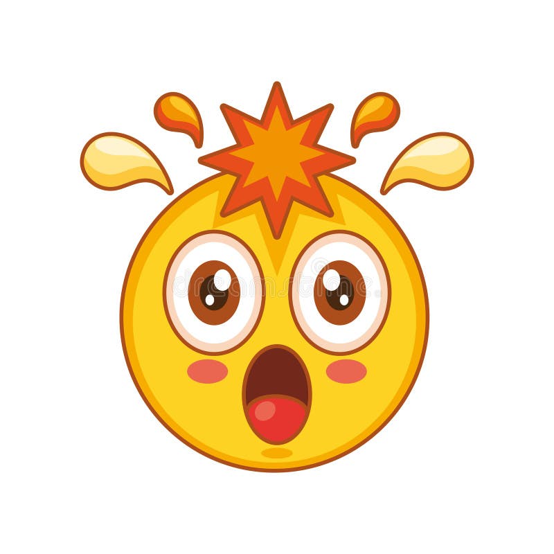 Mind Blown Exploding Shocked Emoji Expression Stock Vector ...