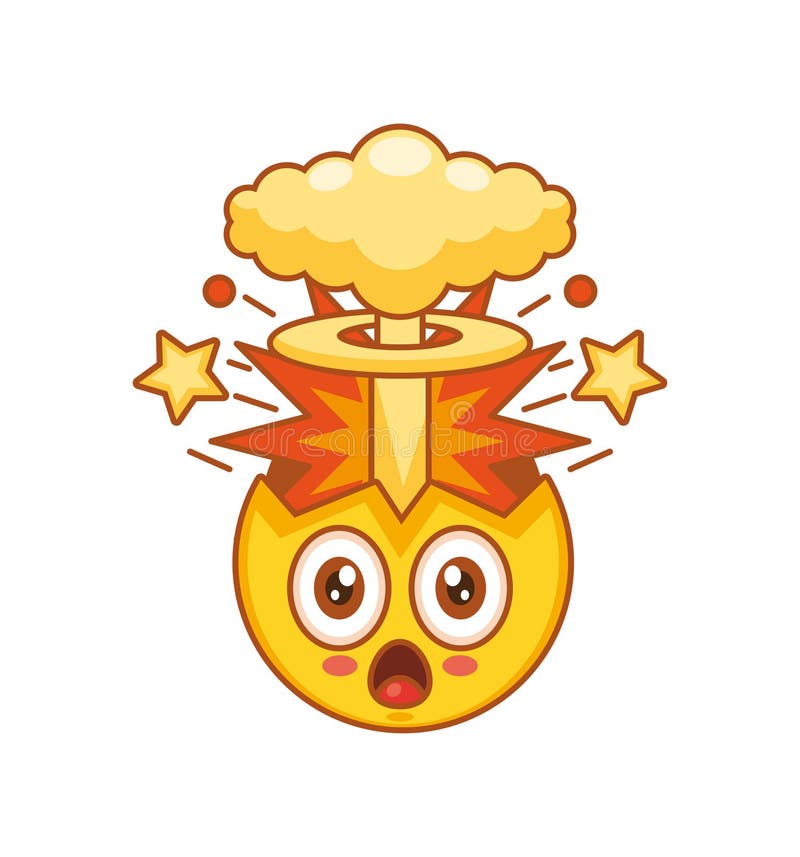 Mind Blown Comedic Explosion Emoji Stock Illustration - Illustration of reaction, overwhelmed ...