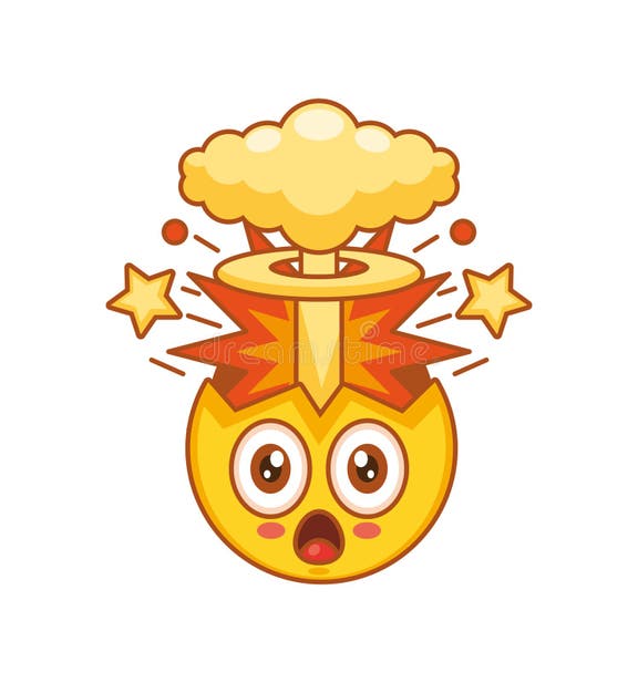 Mind Blown Comedic Explosion Emoji Stock Illustration - Illustration of ...