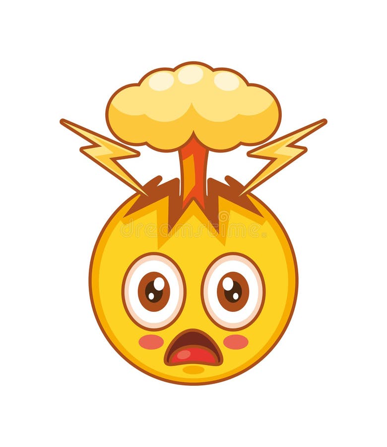 Mind Blown Overwhelmed Emoji Exploding Stock Illustration ...