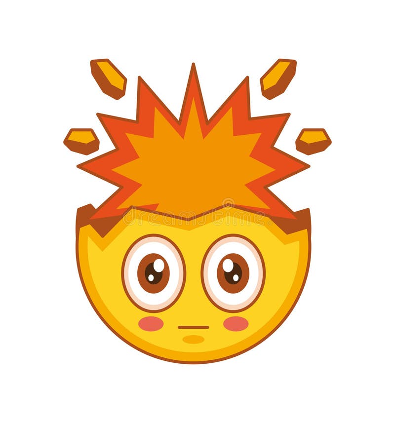 Mind Blown Extreme Shock Emoji Cartoon Stock Vector - Illustration of ...