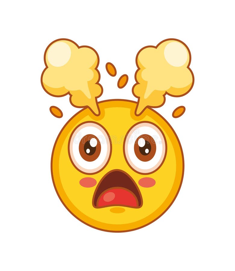 Mind Blown Surprised Emoji Head Stock Illustration - Illustration of ...