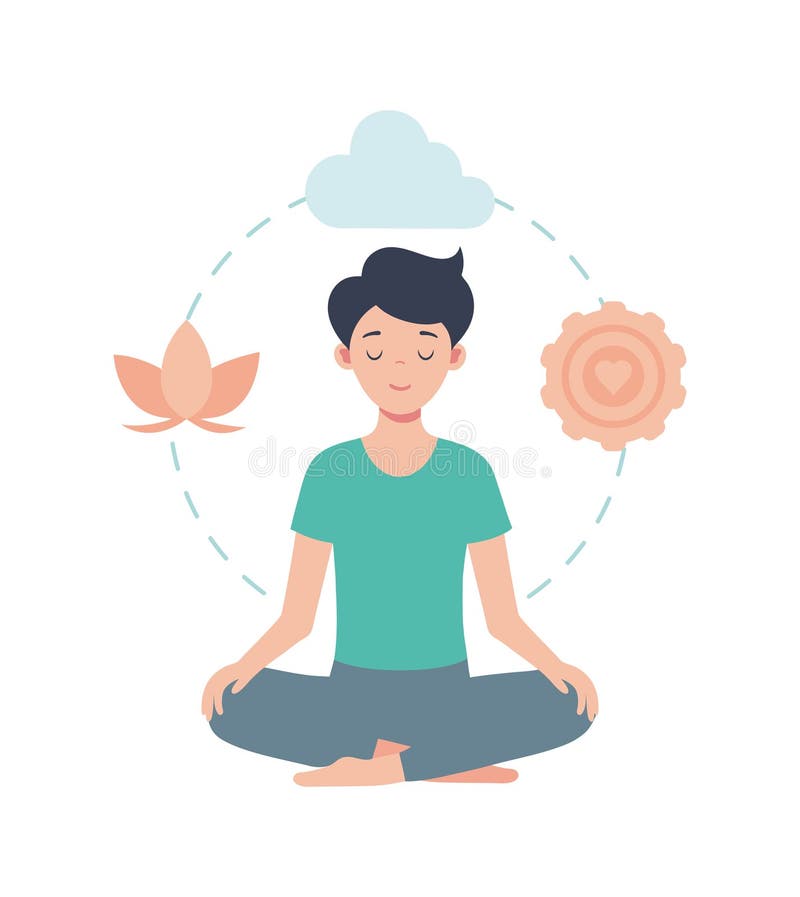 Mind and Body Meditation Wellness Stock Vector - Illustration of ...