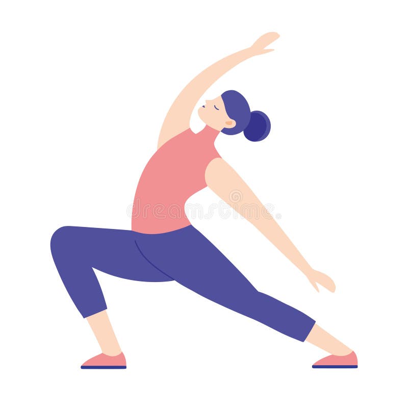 Mind and Body Yoga Lunge Pose Stock Vector - Illustration of therapy ...