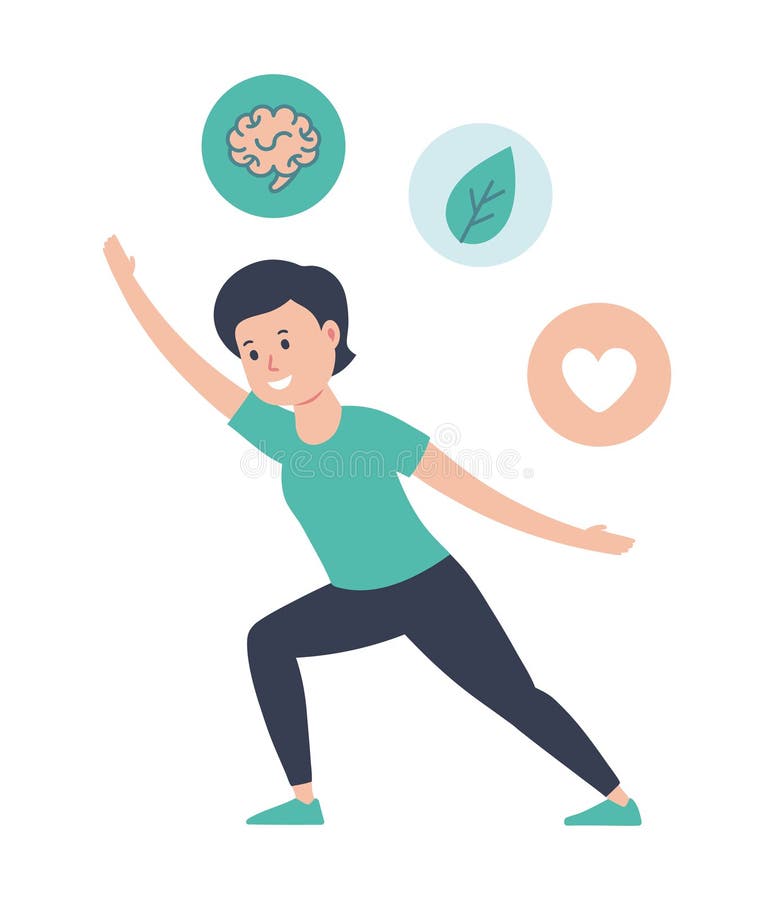 Mind and Body Yoga Wellness Physical Stock Illustration - Illustration ...