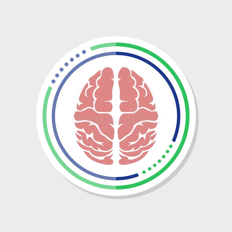 Mind Brain Sticker Icon. Mind Brain Simple Icon for Web Design Isolated ...