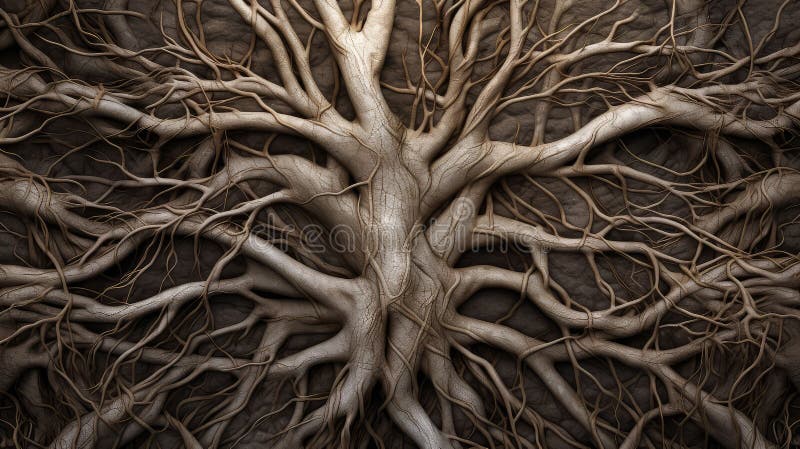 Mind brain tree roots stock illustration. Illustration of nature ...