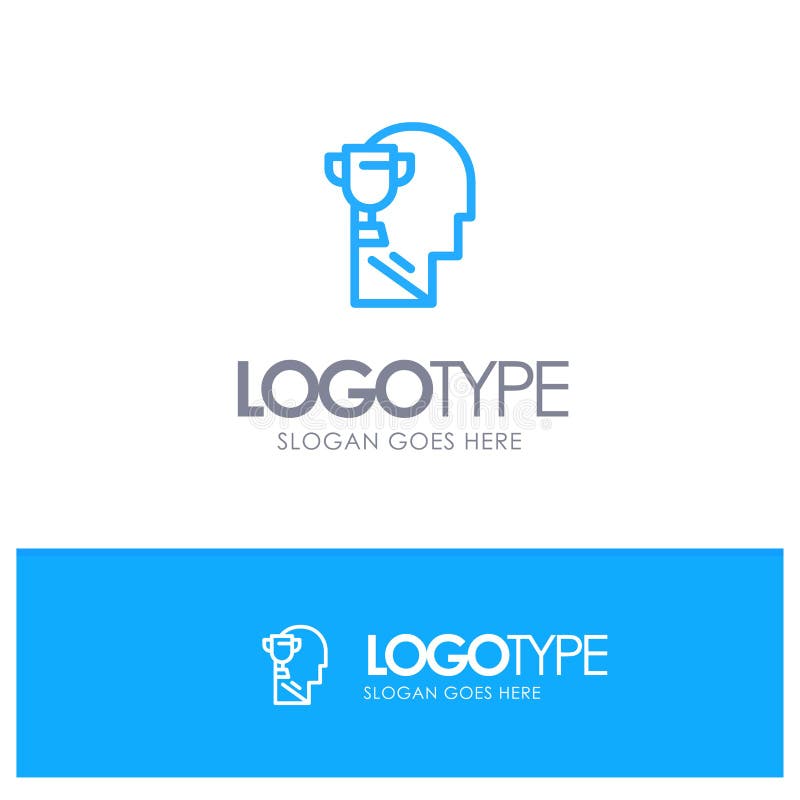 Mind, Brian, Award, Head Blue Outline Logo Place for Tagline Stock ...