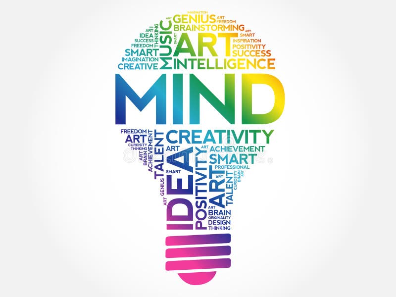MIND bulb word cloud stock illustration. Illustration of bulb - 205709017