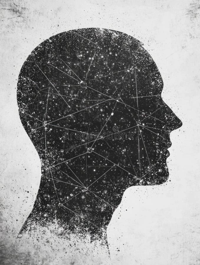 Mind Connected to Cosmos stock image. Image of stars - 363286663