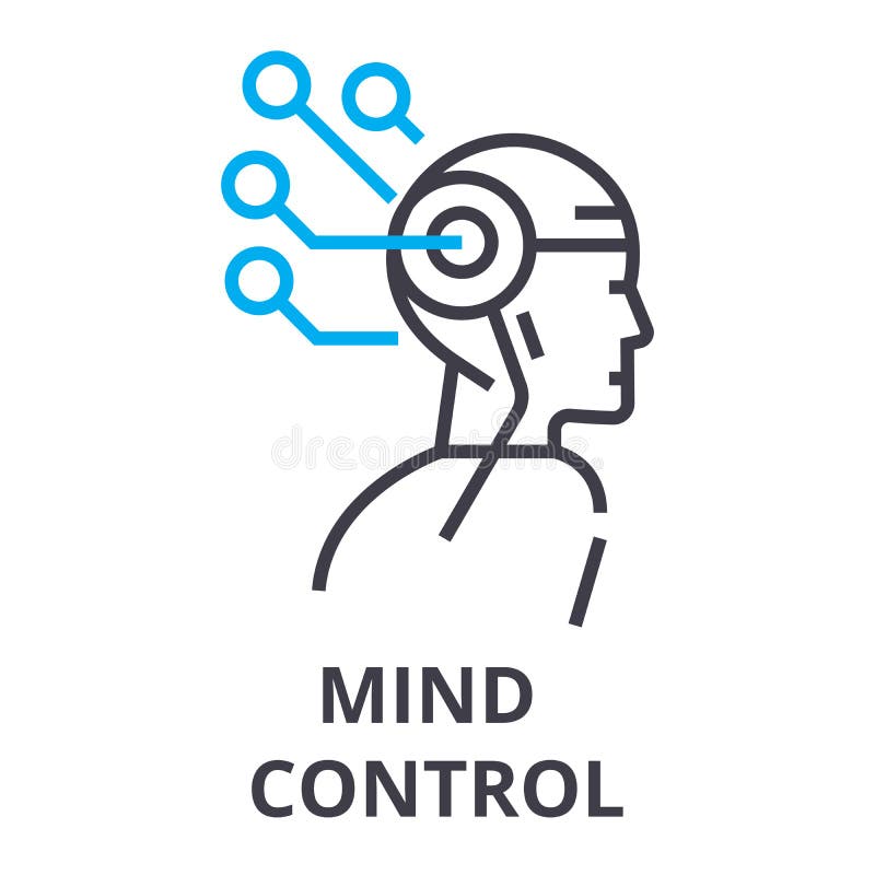 Mind Control Black Vector Concept Icon. Mind Control Flat Illustration ...