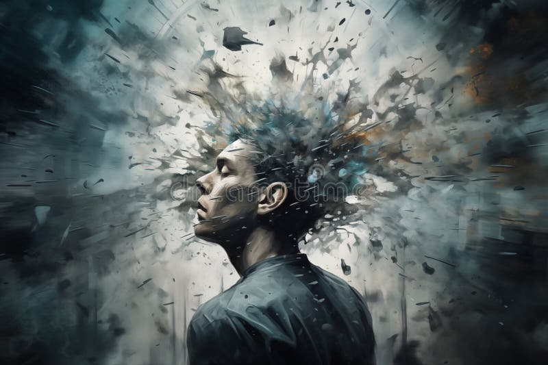 Mind in Depression stock illustration. Illustration of despair - 302166636