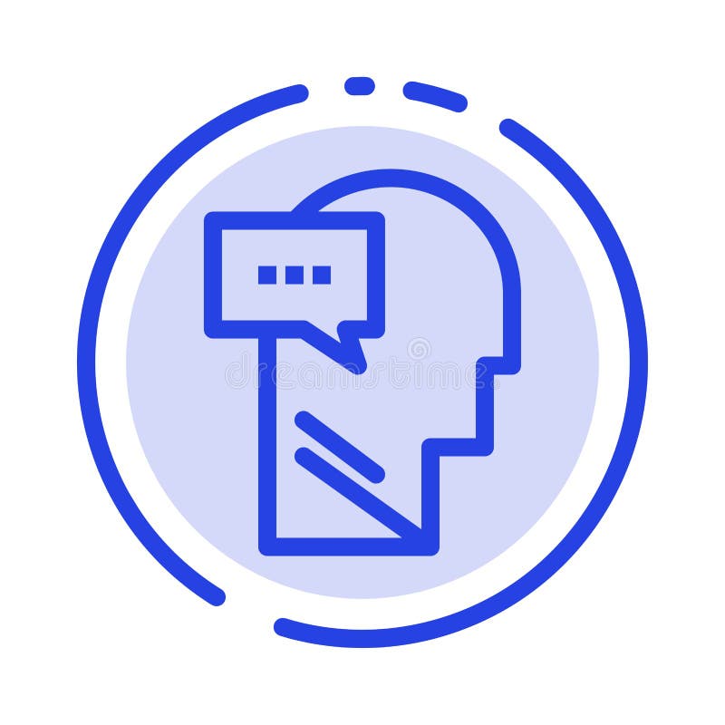 Mind, Dialog, Inner, Head Blue Dotted Line Line Icon Stock Vector ...