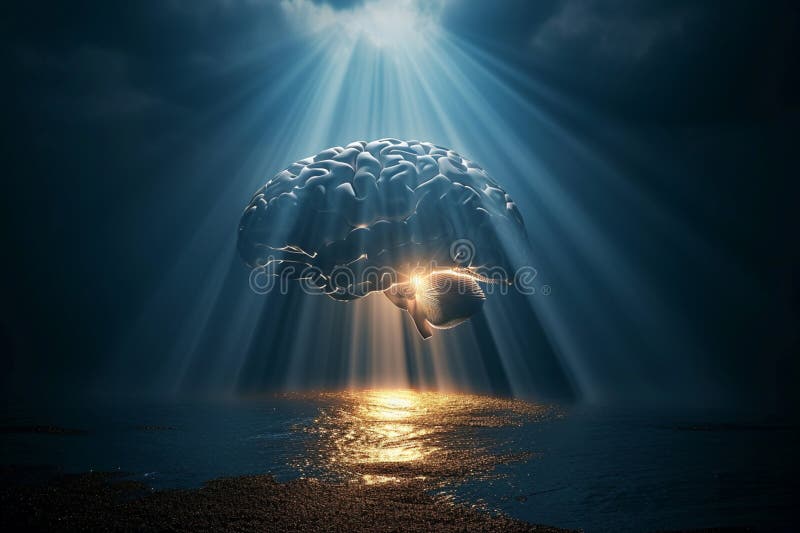 Mind Enlightenment a Radiant Light Beam Signifies the Acquisition of ...