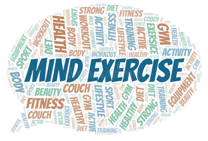 Mind Exercise Word Cloud. Wordcloud Made with Text only Stock ...