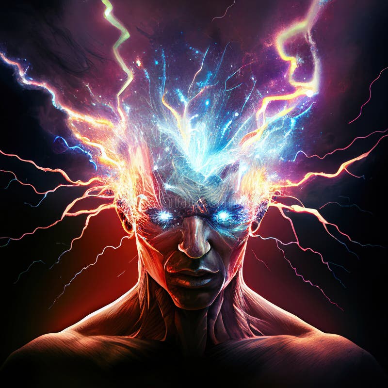 Mind Explosion, Mega Energy Brain, Angry Concept, Generative Ai ...