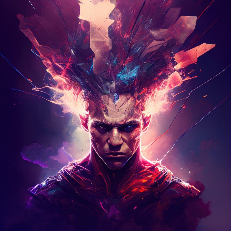 Mind Explosion, Mega Energy Brain, Angry Concept, Generative Ai ...