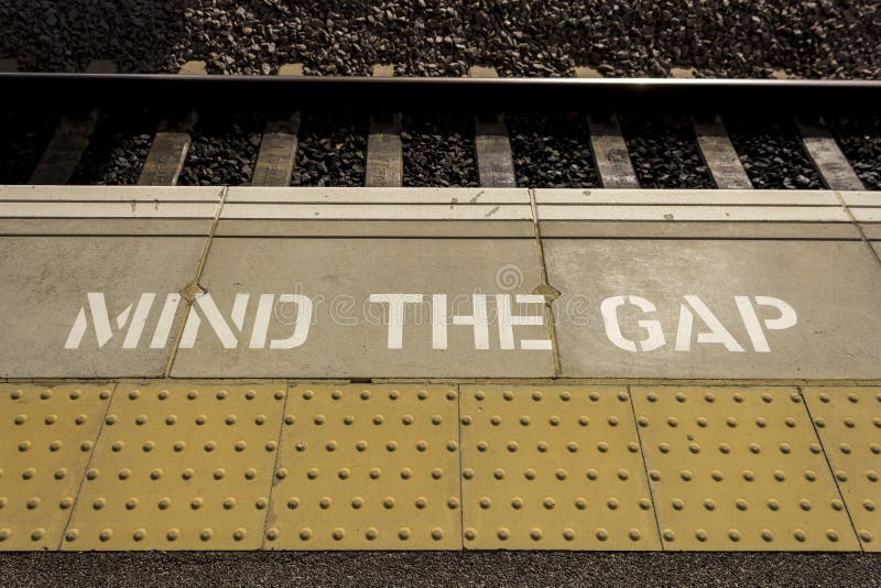 Mind the gap sign. editorial image. Image of railway, railroad - 3175520