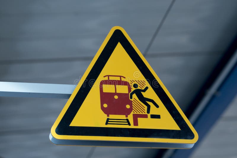 Mind the gap warning sign stock photo. Image of transportation - 116962368