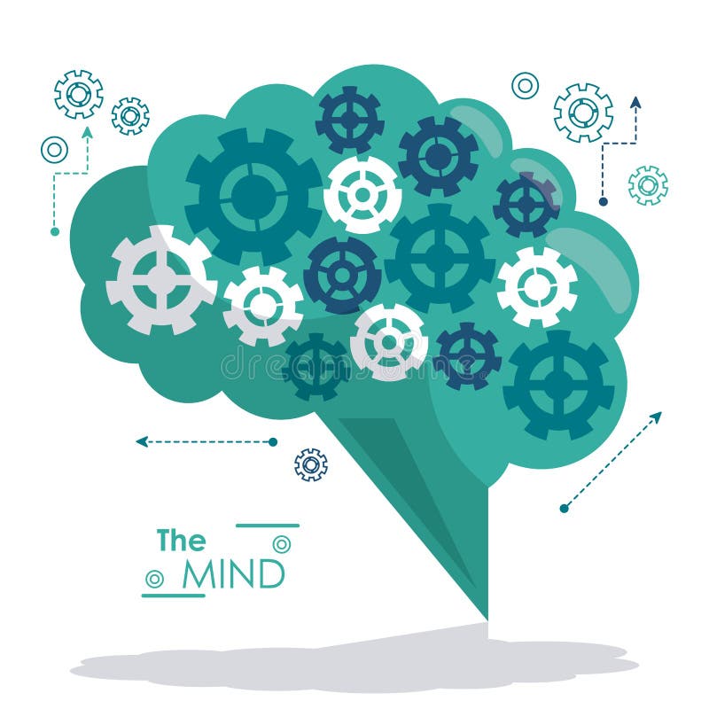The Mind Gears Wheel Cog Think Work Stock Vector - Illustration of ...