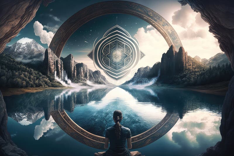 Mind of God, with View of Sun Setting Over the Horizon, Bringing Peace ...