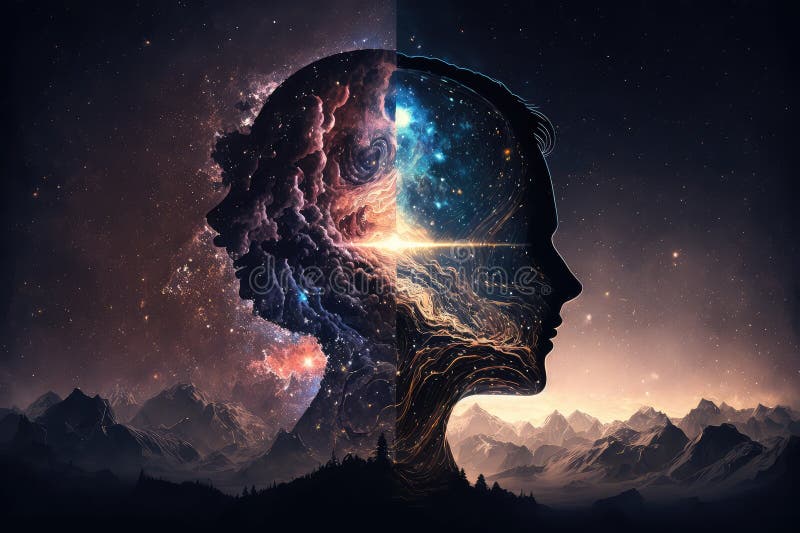 Mind of God, with View of Universe and Stars, in Awe-inspiring ...