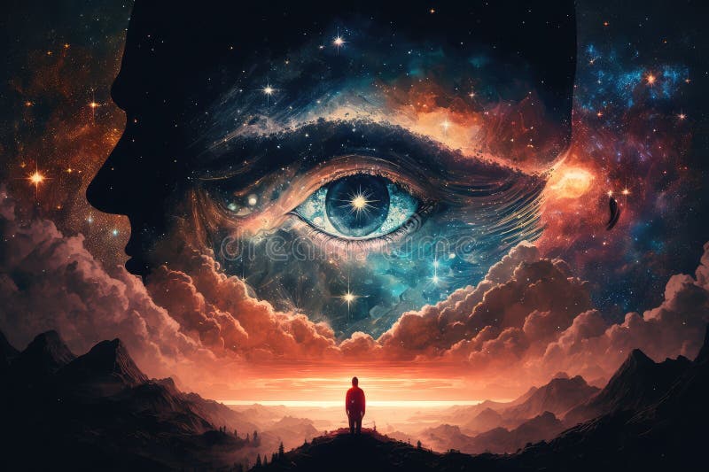 Mind of God, with View on the Vast and Limitless Universe, Filled with ...