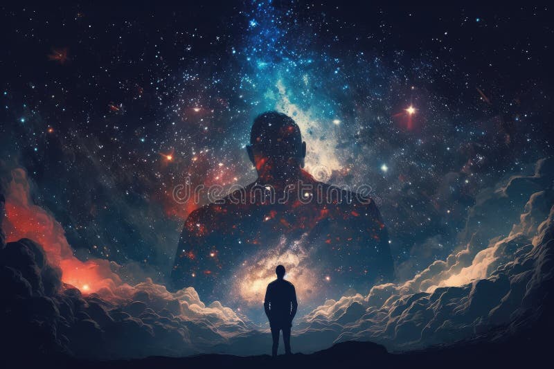 Mind of God, with View on the Vast and Limitless Universe, Filled with ...