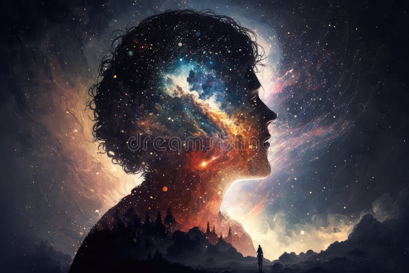 Mind of God, with View on the Vast and Limitless Universe, Filled with ...