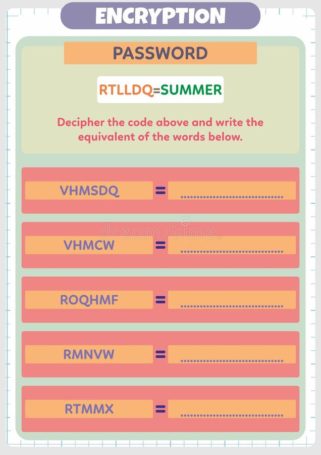 Mind Gym with Encrypting Activity for Kids Stock Illustration ...