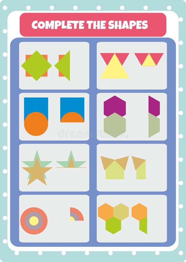 Mind Gym with Shapes for Kids Stock Illustration - Illustration of ...