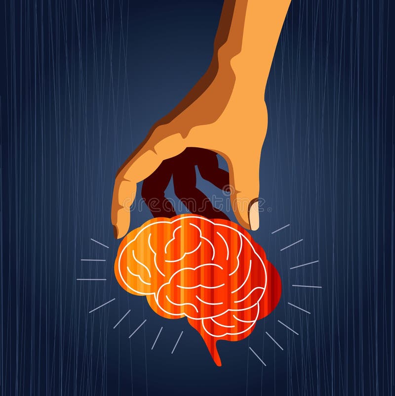 Mind with hand stock vector. Illustration of palm, hands - 28560330