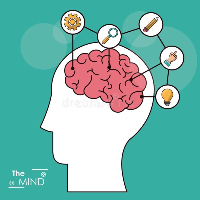 The Mind Head Brain Creativity Solution Knowledge Think Stock Vector ...