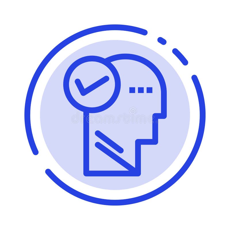 Mind, Head, Solution, Thinking Blue Dotted Line Line Icon Stock Vector ...