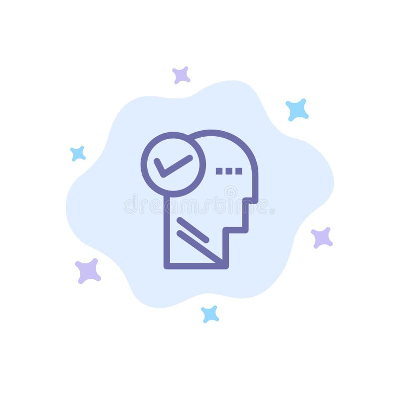 Mind, Head, Solution, Thinking Blue Icon on Abstract Cloud Background ...