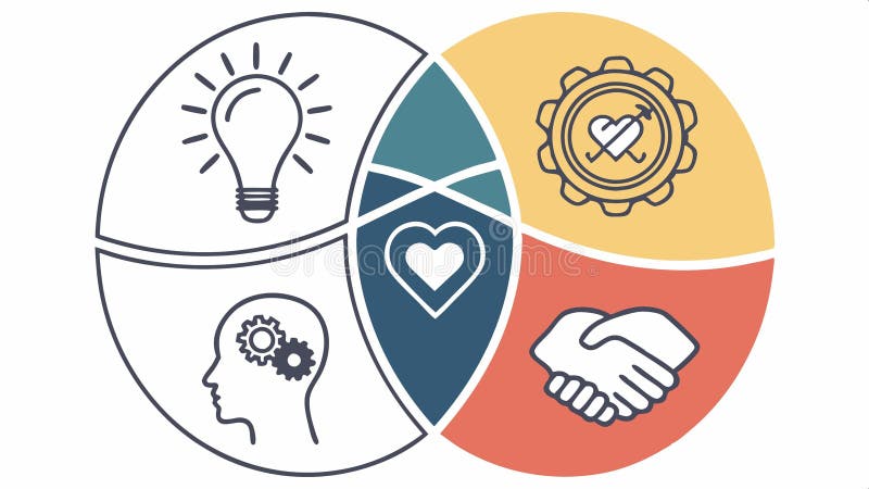 Mind Heart and Handshake, Agreement and Partnership Concept Vector ...