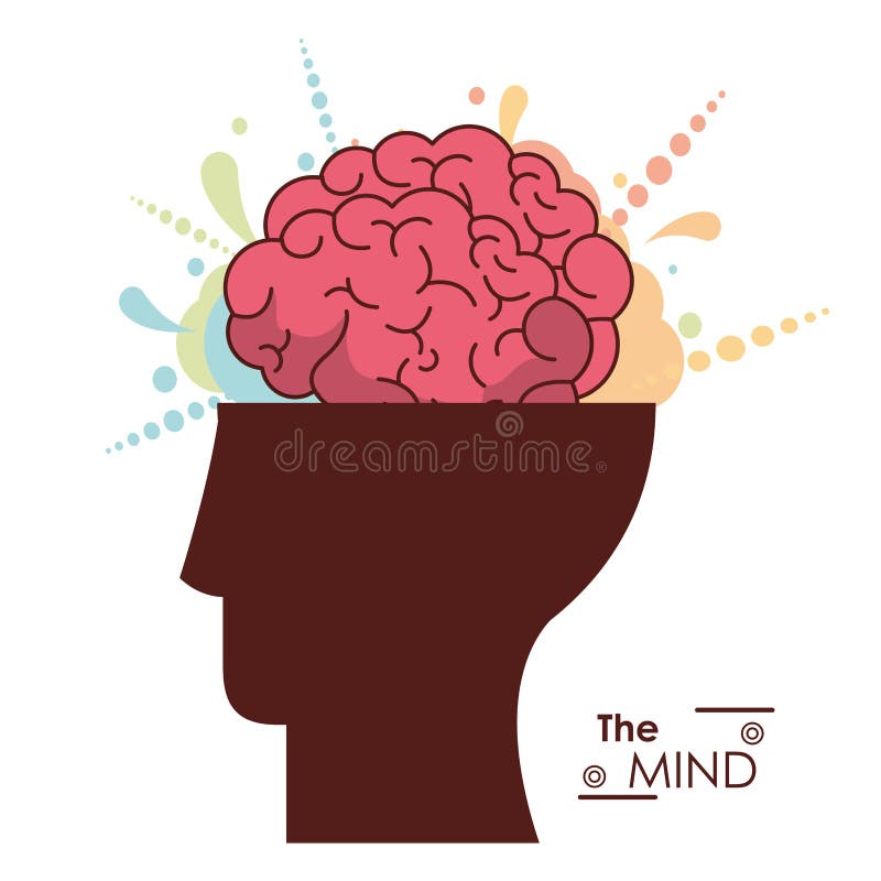 The Mind Human Head Brain Creativity Memory Stock Vector - Illustration ...