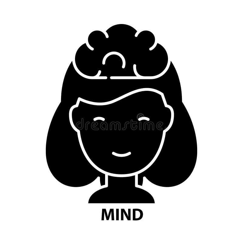 Mind Icon, Black Vector Sign with Editable Strokes, Concept ...