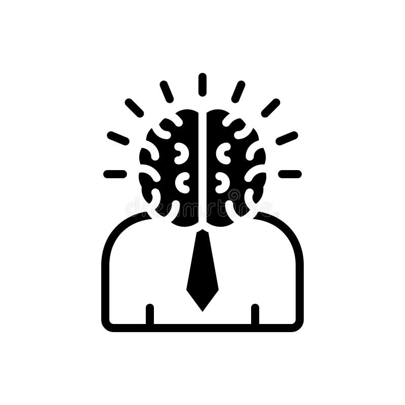 Black Solid Icon for Mind, Brain and Brainstorm Stock Vector ...