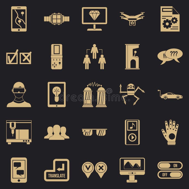 Mind Icons Set, Simple Style Stock Vector - Illustration of development ...