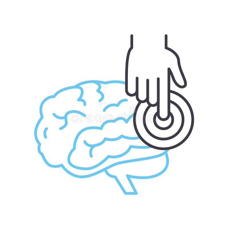 Mind Influence Line Icon, Outline Symbol, Vector Illustration, Concept ...