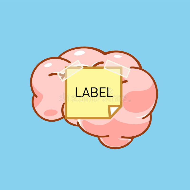 A Mind with a Label. Isolated Vector Illustration Stock Vector ...