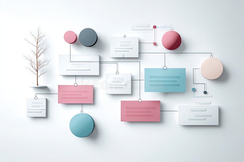 Mind Map Connecting Geometric Shapes and Text Boxes for Visualizing ...