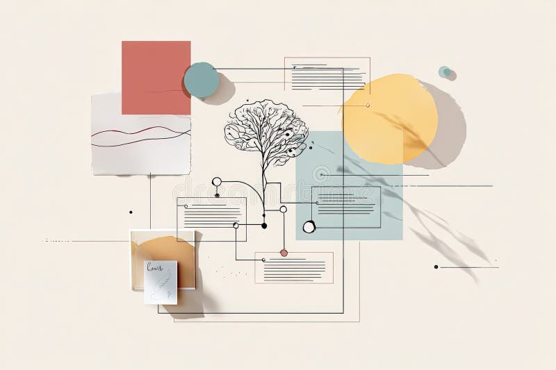 Mind Map Connecting Ideas and Concepts with Visual Representation Stock ...