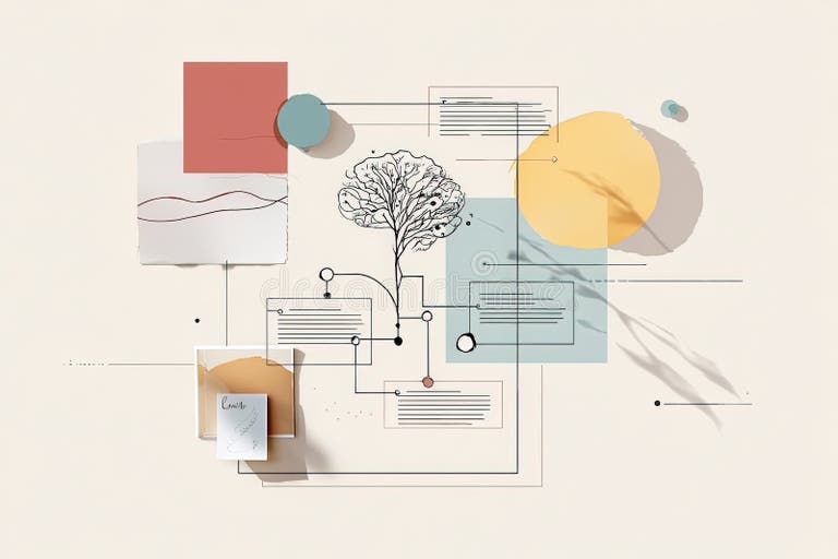 Mind Map Connecting Ideas and Concepts with Visual Representation Stock ...