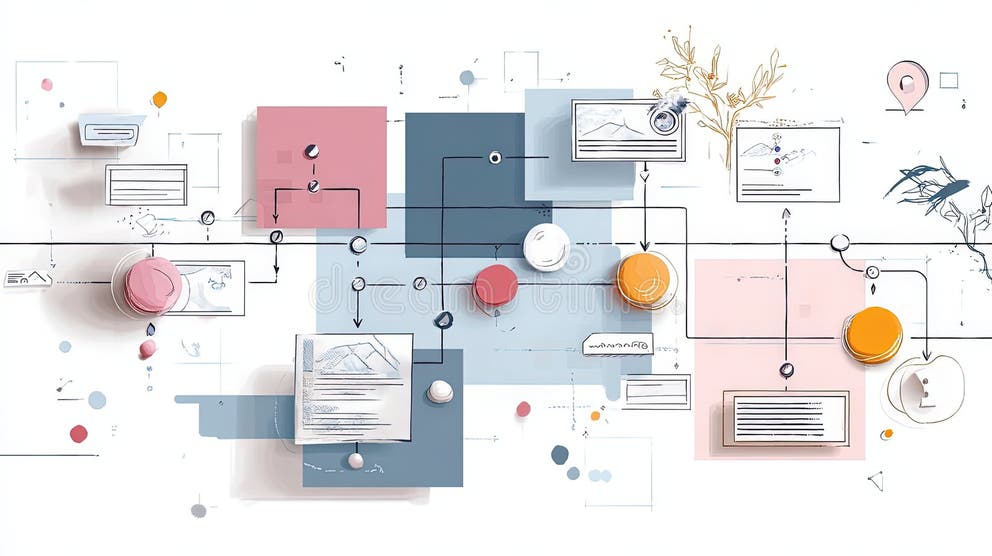 Mind Map Connecting Ideas and Concepts with Visual Representation Stock ...