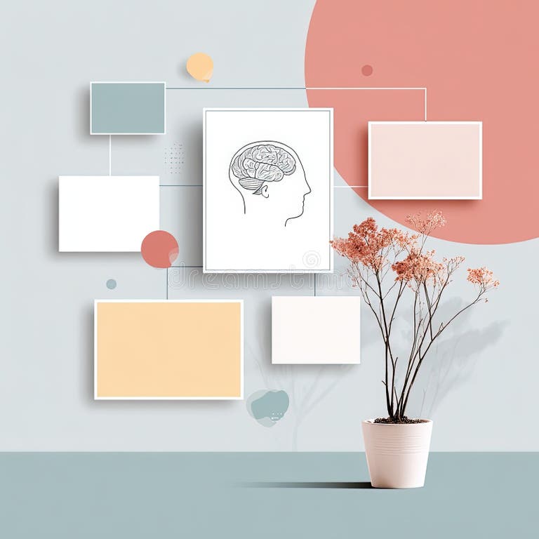 Mind Map Connecting Ideas with Human Brain and Creativity Stock ...