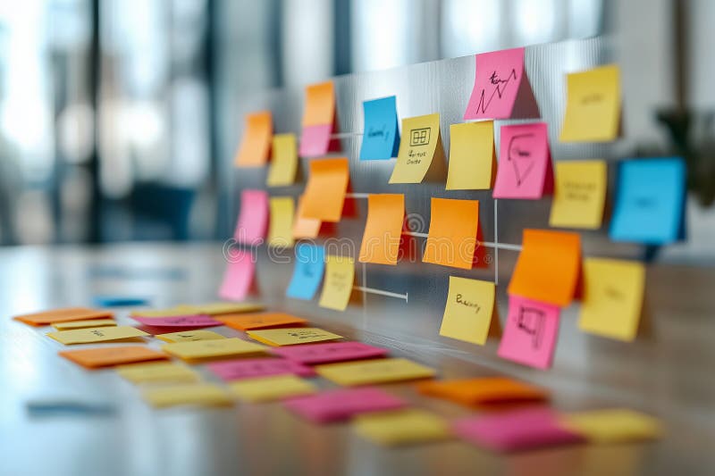 Mind Map Created with Colorful Sticky Notes To Organize Ideas and ...