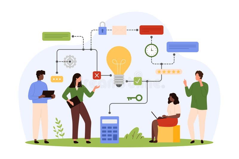 Cartoon Tiny People Research Visualization Stock Illustrations – 13 ...