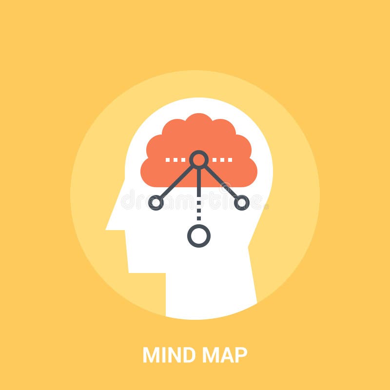 Mind Map Flat Icon Design Concept Stock Vector - Illustration of symbol ...